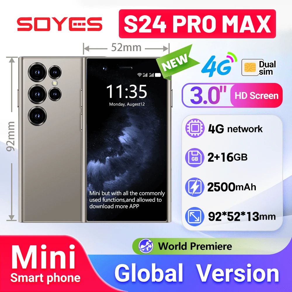 SOYES S24 Pro Max Mini Smartphone 4G LTE Mini 2500mAh 2GB RAM 16GB ROM ...