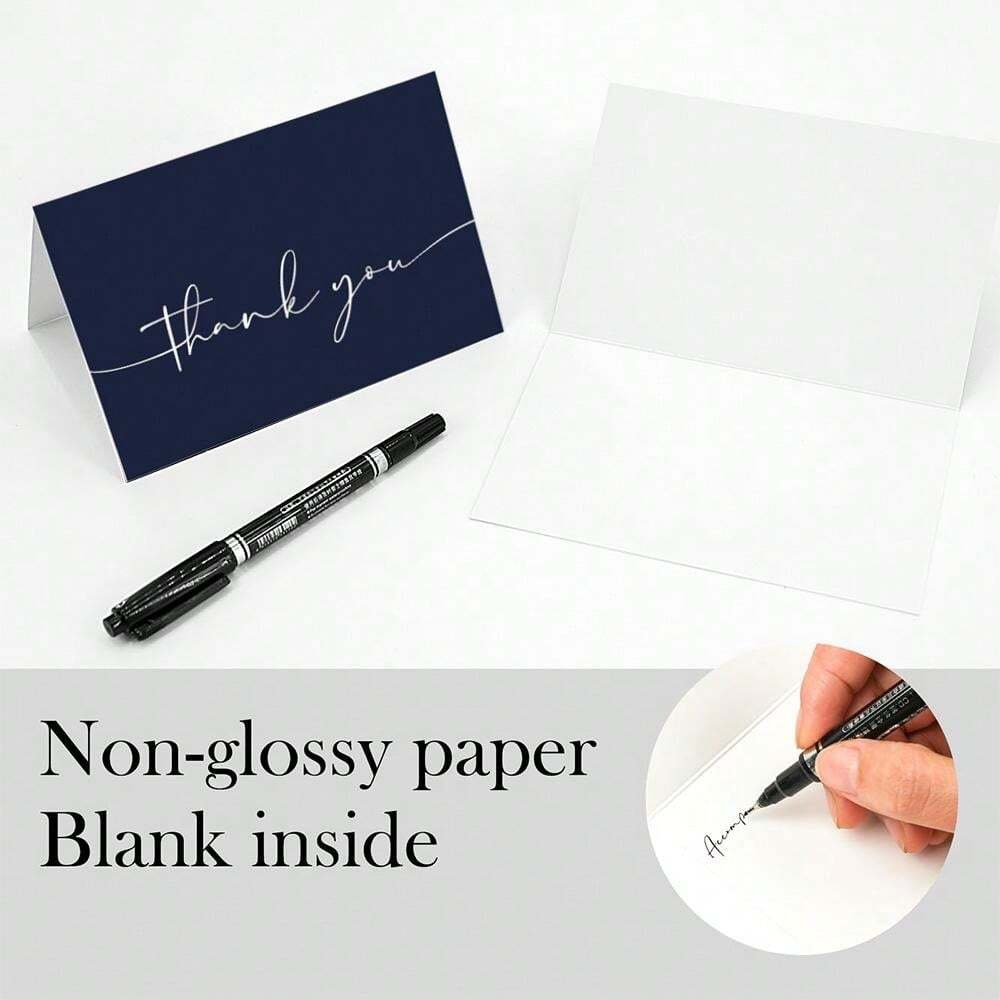 12 PCS Navy Blue Thank You Cards With Envelopes,Thank You Card,4x6 Inch ...
