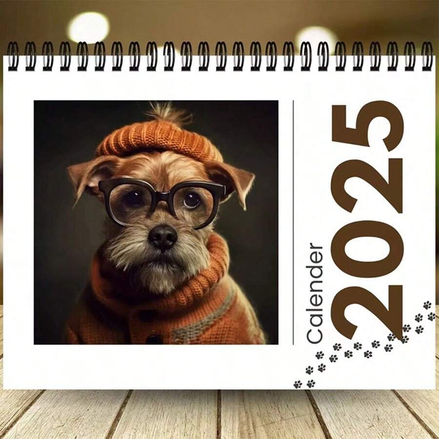 Calendario 2025 de perros con gafas, calendario de pared mensual de 12 ...