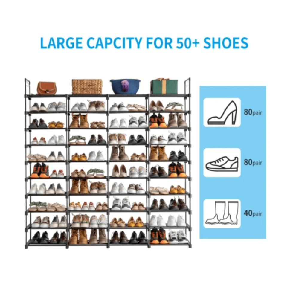 10 Tiers Shoe Rack Storage Organizer Shoe Shelf Organizer For Entryway ...