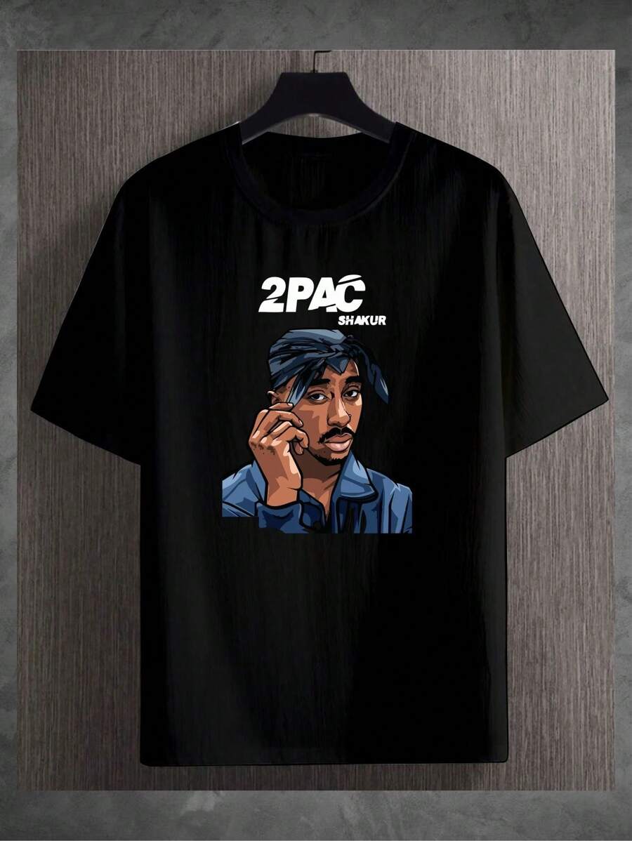 Rapper Shakur T-Shirt | SHEIN USA
