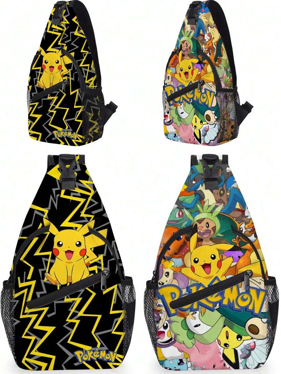 Pokemon 3D Printed Primary And Secondary School Students Cross-Body ...
