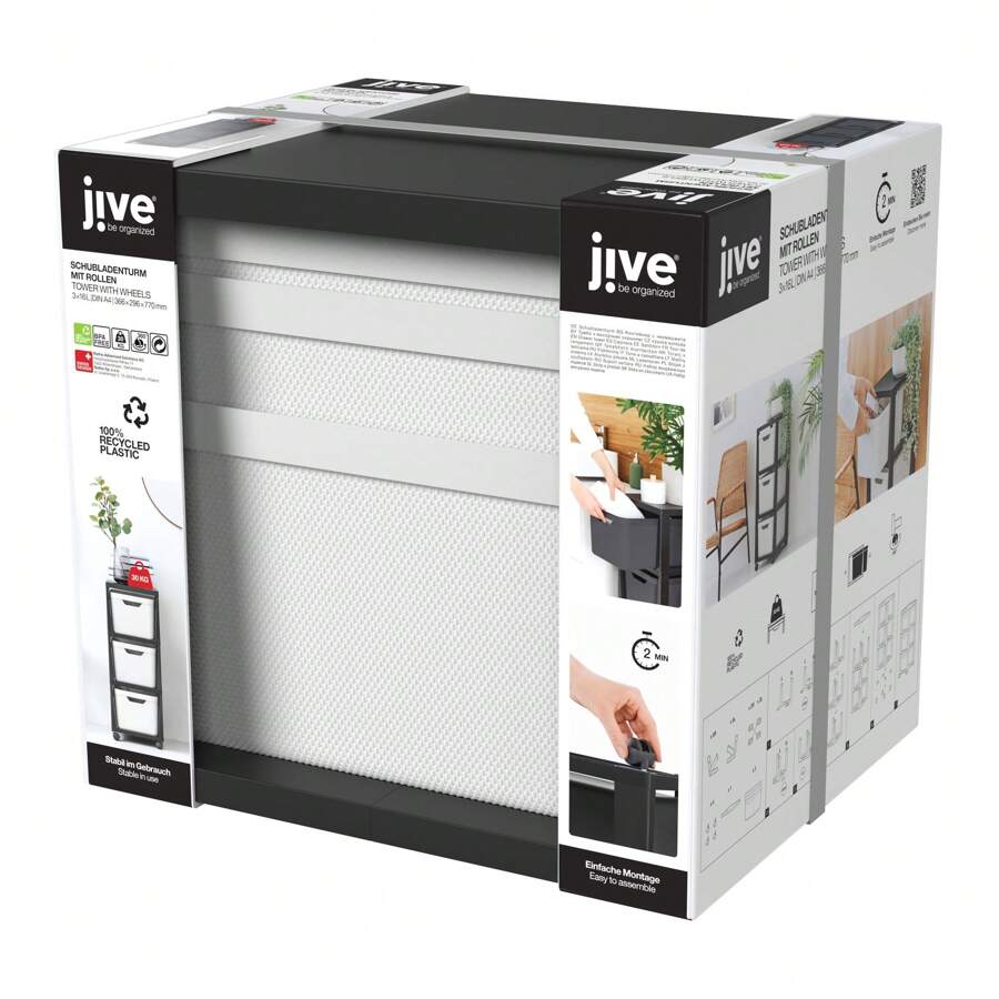 Rotho Drawer Tower With Wheels 3x 16L White. Free Shipping In 24/48h ...