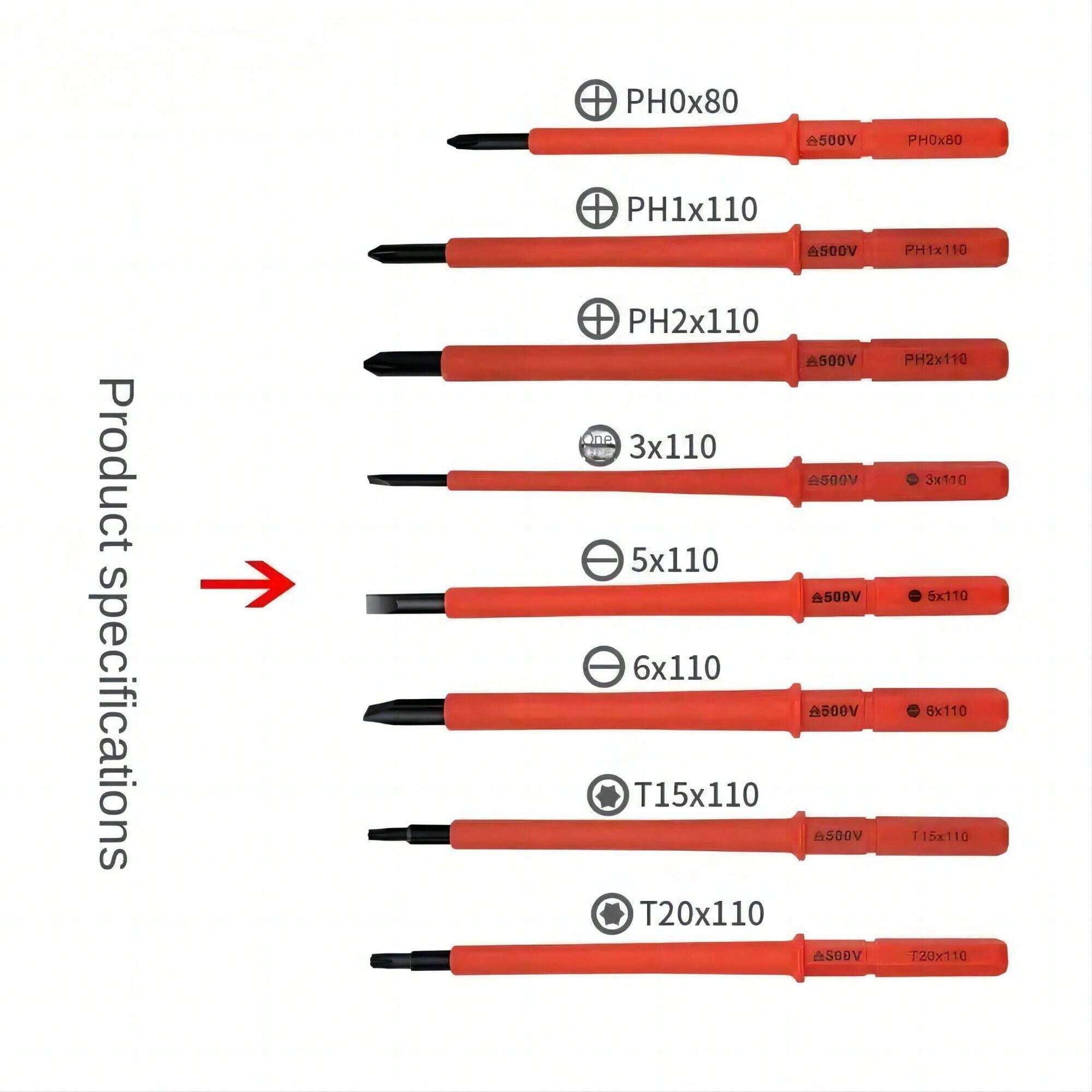 10-Piece Insulated Screwdriver Set With Phillips, Cross, And Flathead ...