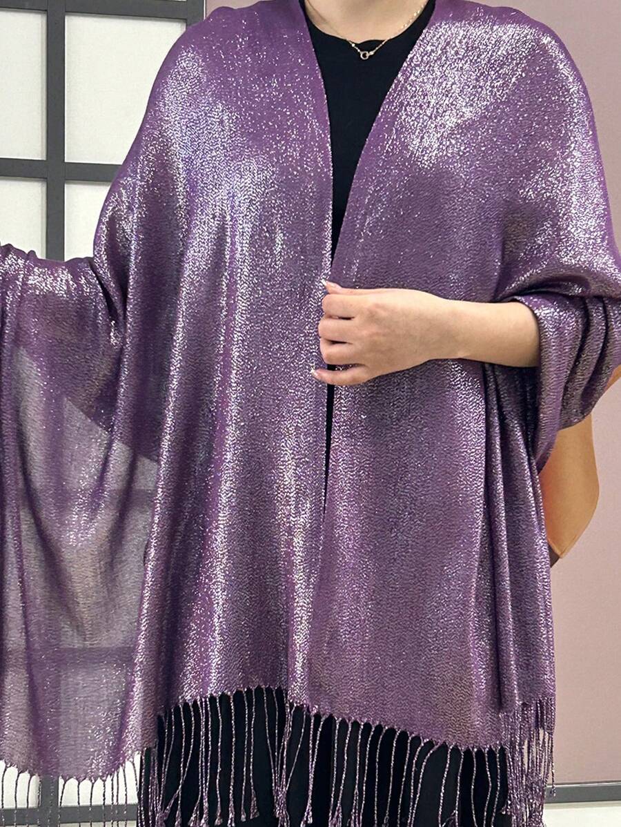 1pc Party Dance Evening Silver Thread Scarf Shawl Elegant | SHEIN USA