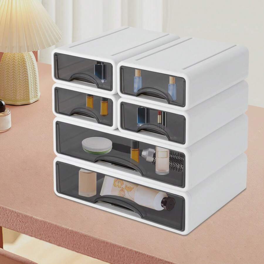 Futchoy Futchoy Office Storage Box With 6 Drawers, Plastic Drawers ...