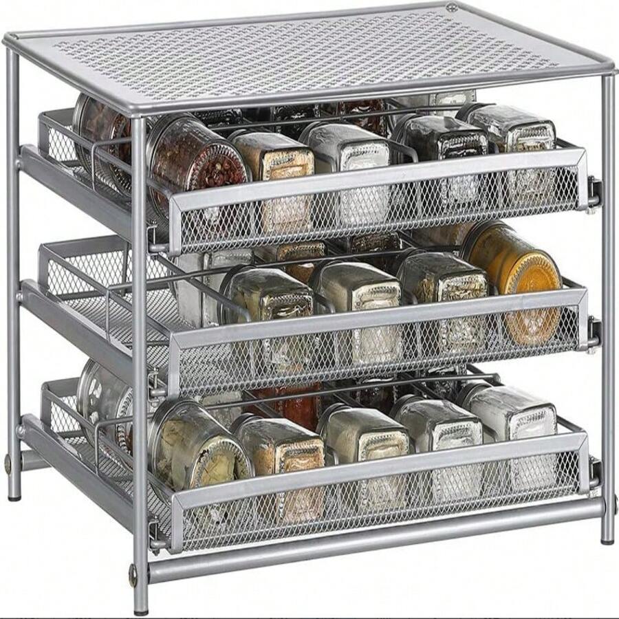Lipper International Alloy Steel Three-Tier Tilt Down Kitchen And Cooking Spice Drawer | SHEIN USA