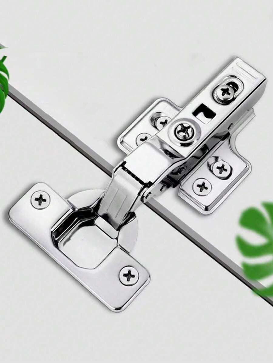 1pair Modern Brushed Metal Hydraulic Cabinet Hinges, Soft Close ...