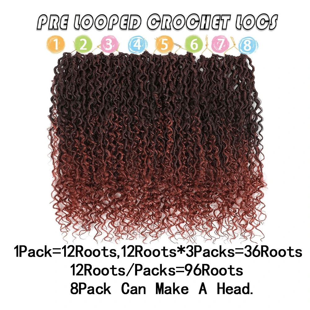 10/14/18/22 Inch Goddess Locs Crochet Hair Faux Locs Crochet Hair Pre ...