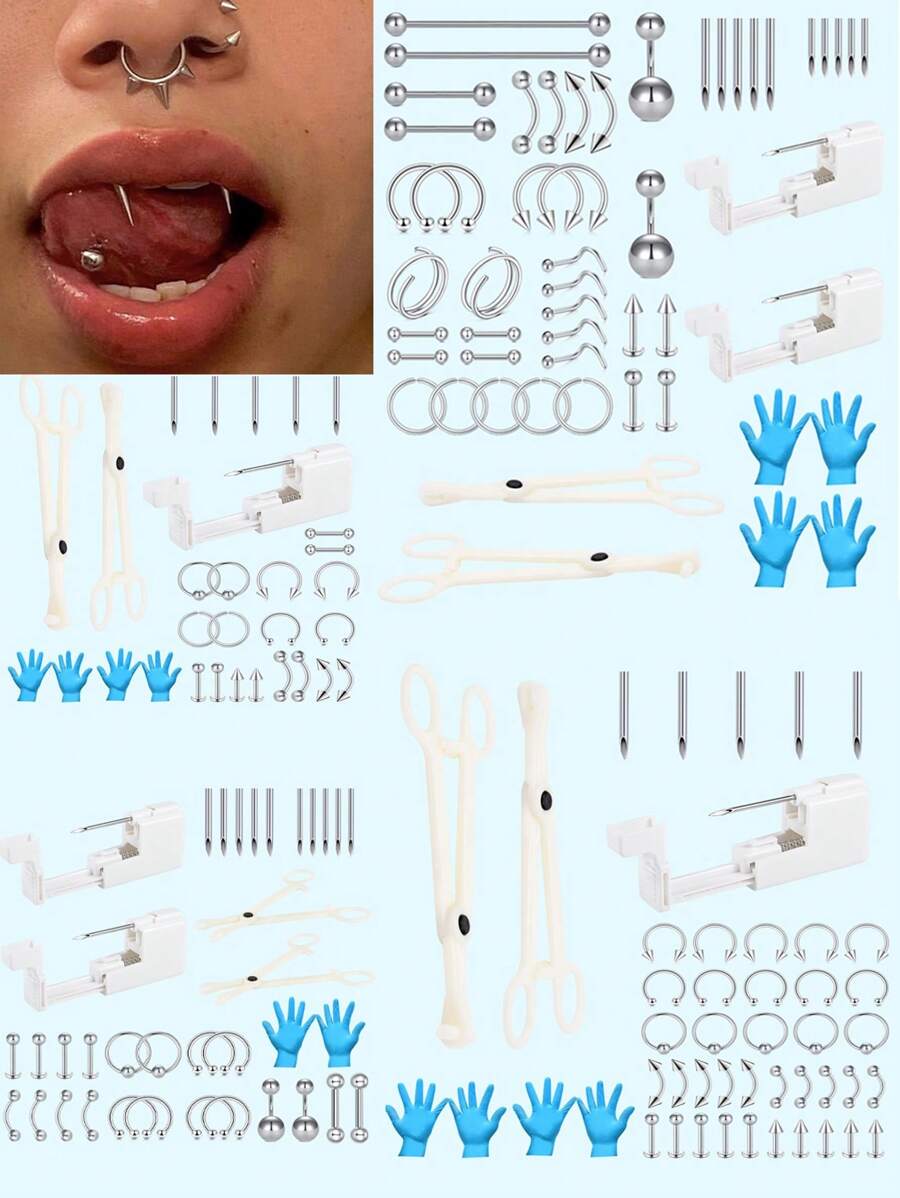 30-52Pcs Professional Body Piercing Tool Kit - Complete Set With 1-2 ...