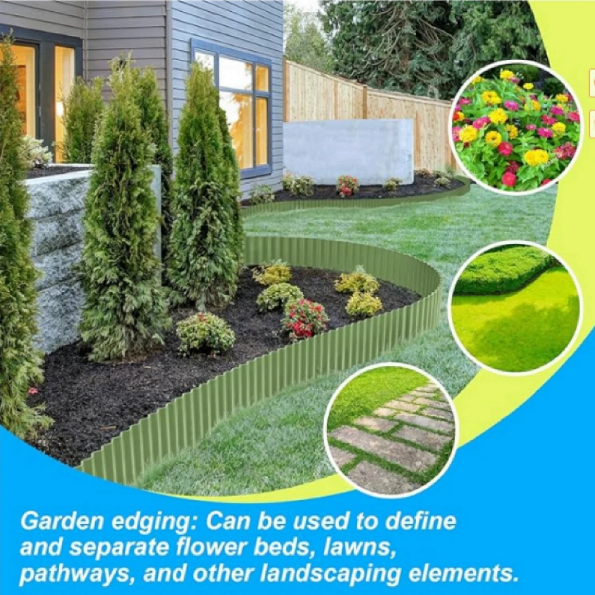 1 Volume Garden Edging Border, Garden Landscape Edging Borders, Plastic ...