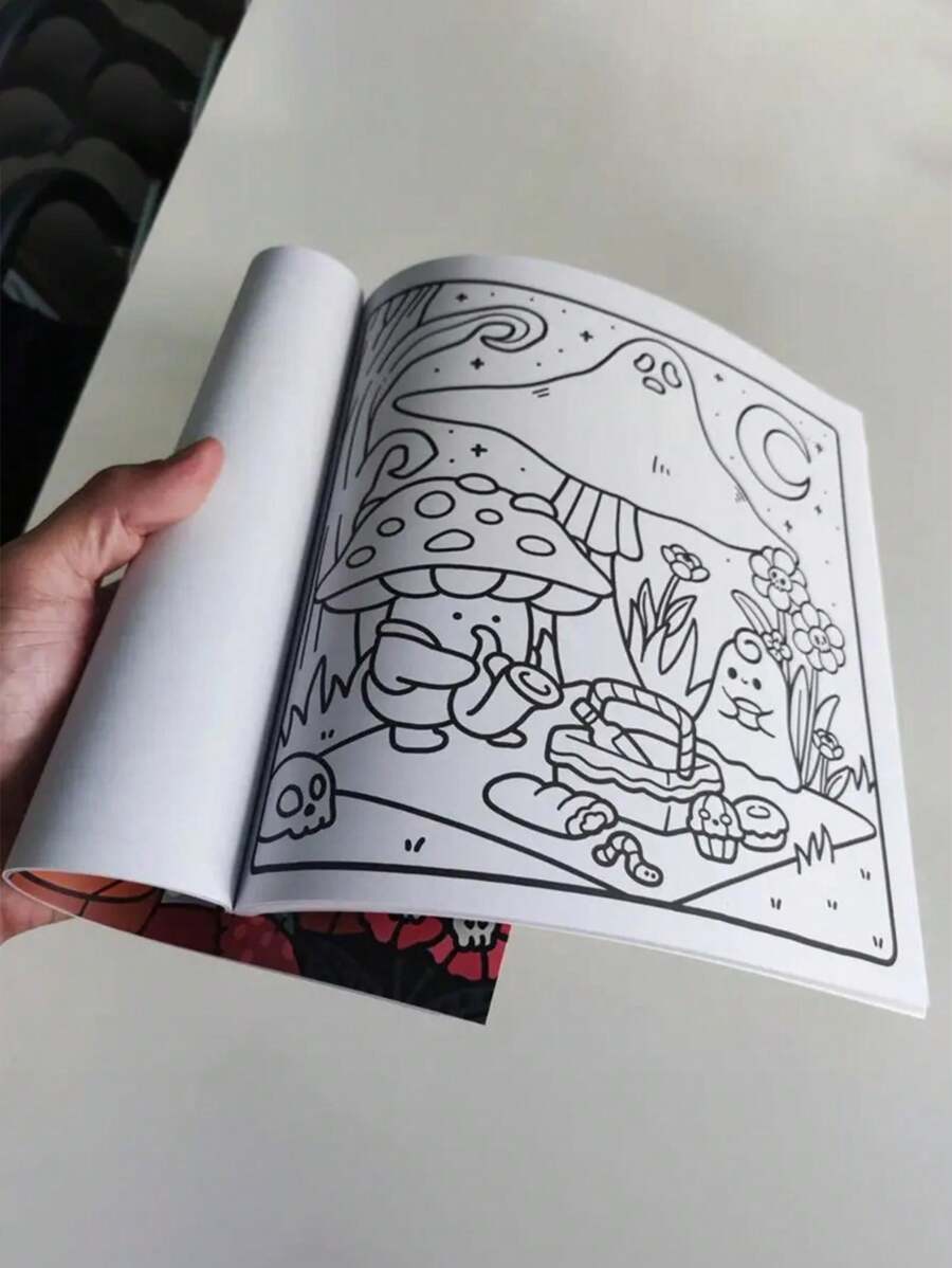 1pc Cute Scary Characters Coloring Book For Girls, Relaxing And ...