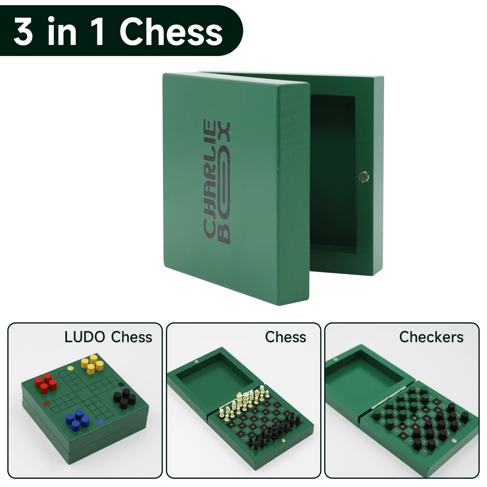 3 In 1 Mini Pocket Game Chess Checkers Folding Chess Board Table Game ...