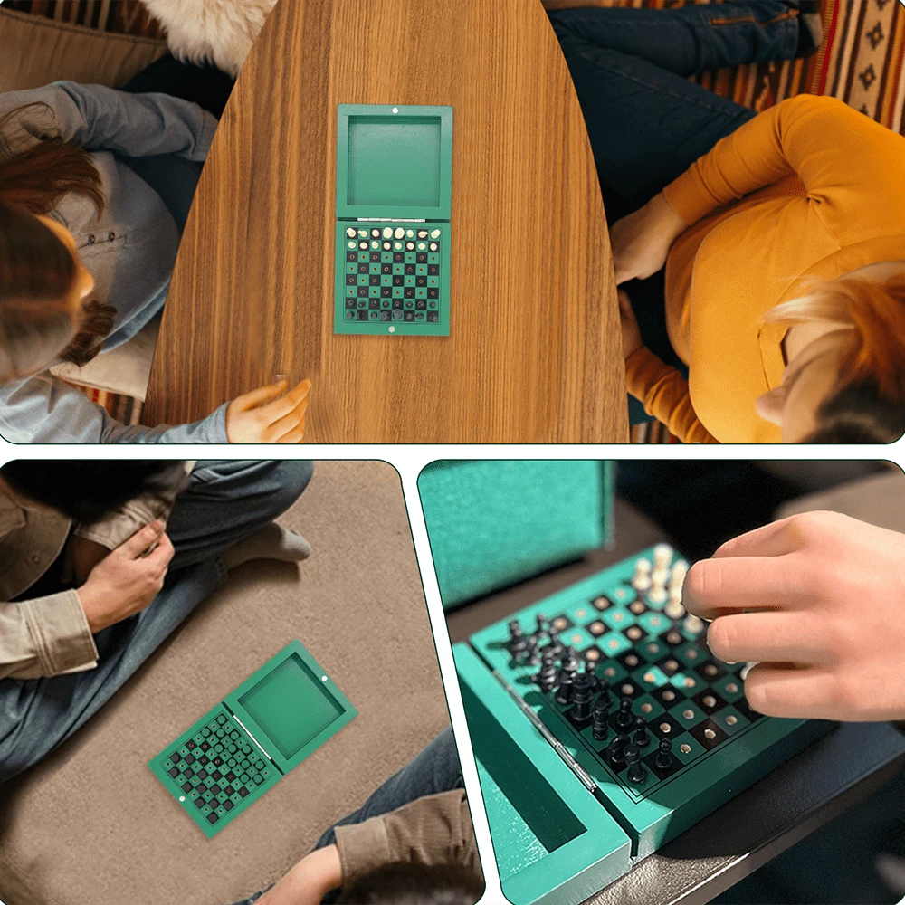 3 In 1 Mini Pocket Game Chess Checkers Folding Chess Board Table Game ...