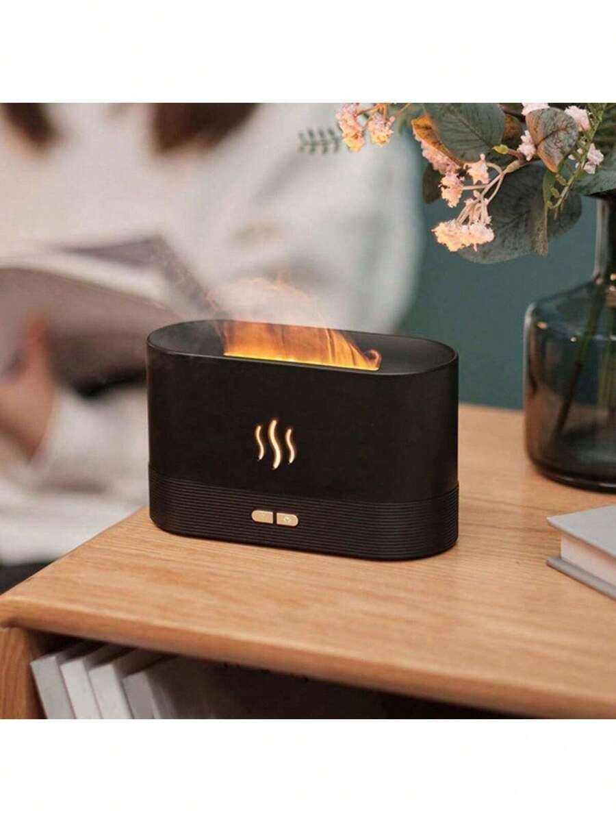 Flame Humidifier With Essential Oil Diffuser And 7 Color LED Light ...