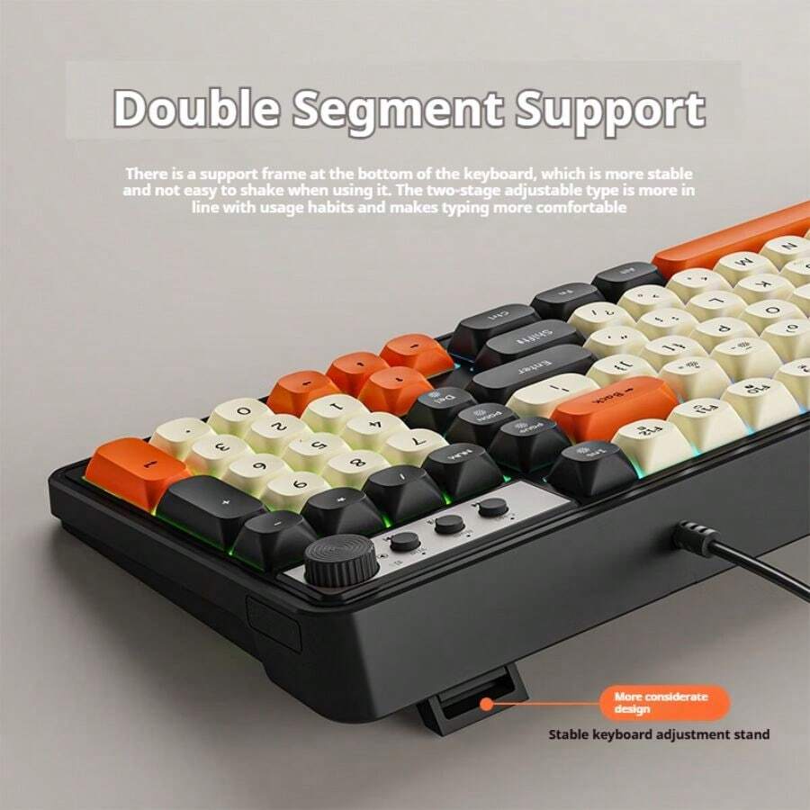 EWEADN Clavier de jeu EWEADN avec bouton muet, clavier de bureau avec ...