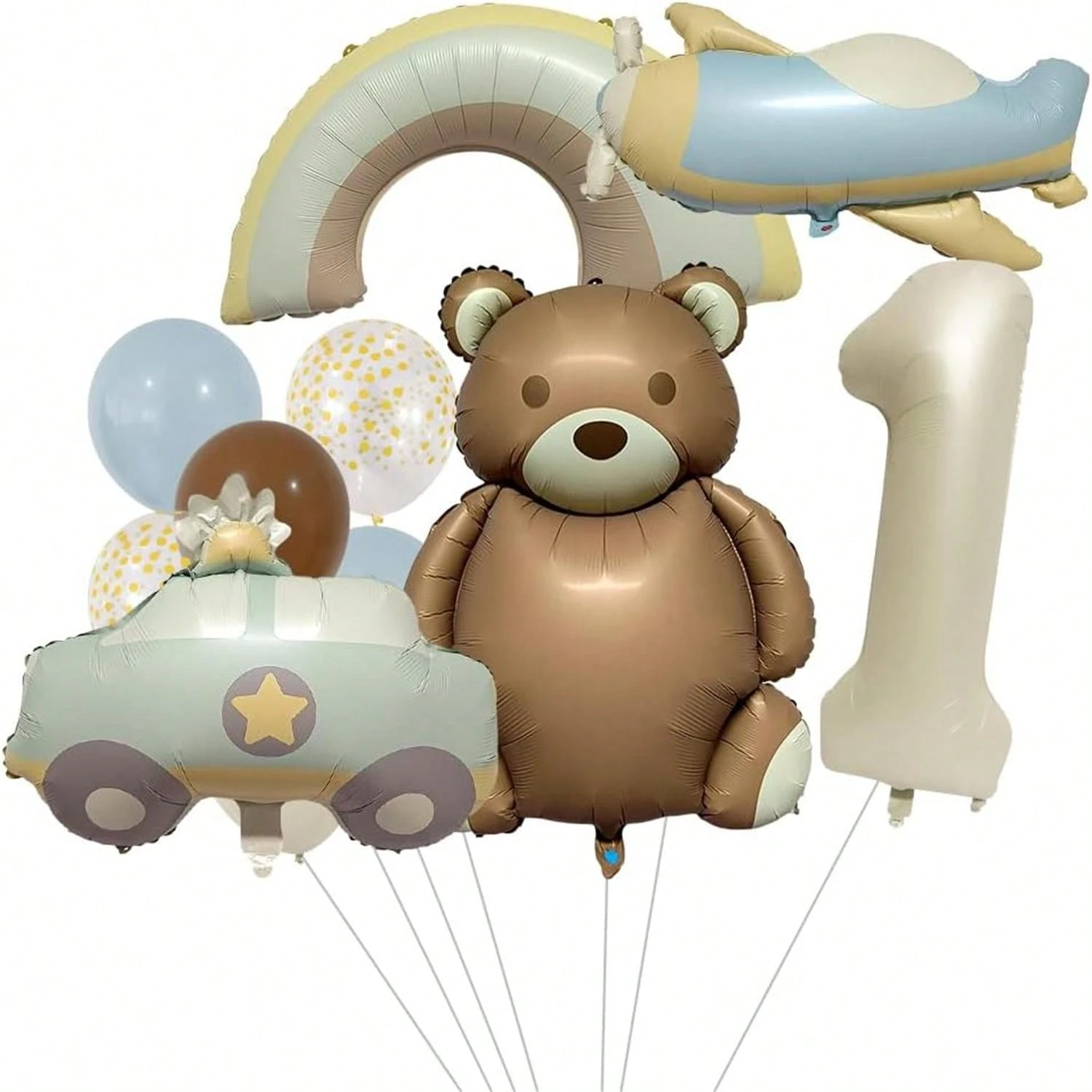 Teddy Bear Balloon, Police Car, Fighter Jet, Aluminum Foil Balloons, 1 ...