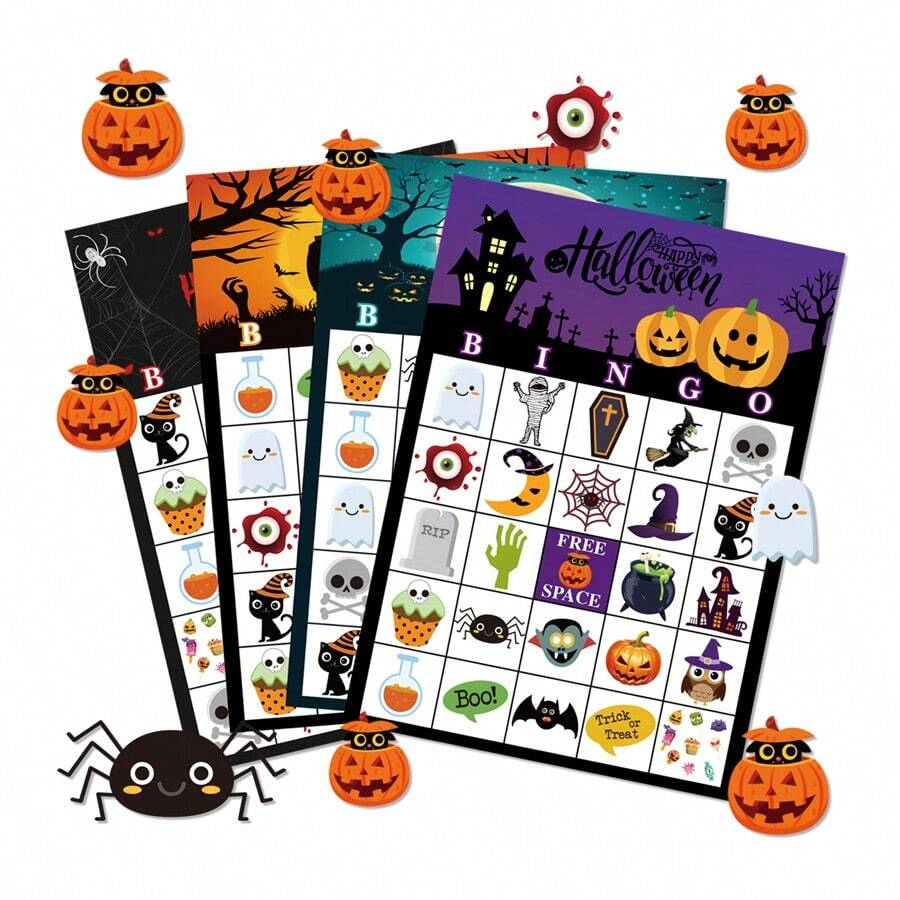 1 Set 36pcs Halloween Bingo Game Set - 24 Player Cards For Adult And ...