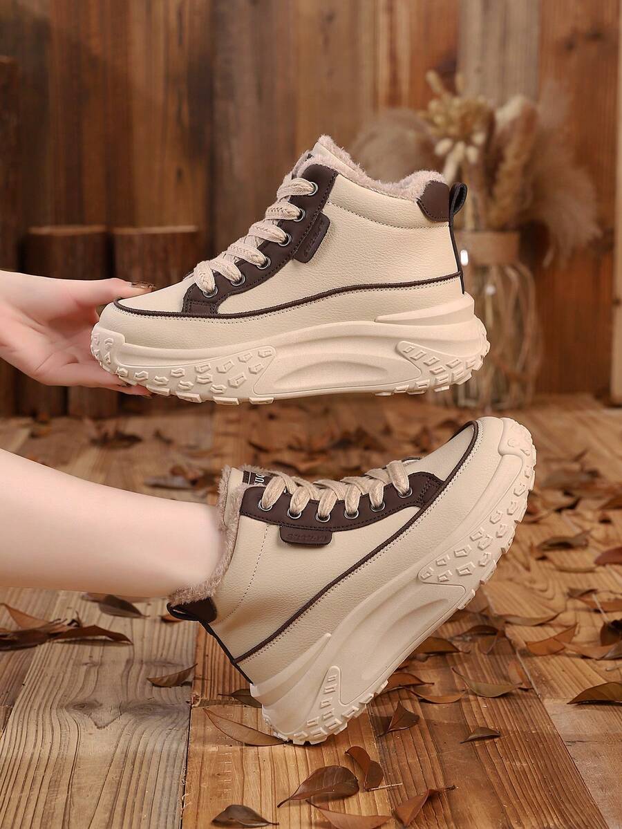 1 Pair Of Womens High Top Snow Boots, Trendy Sporty Style, Warm And ...