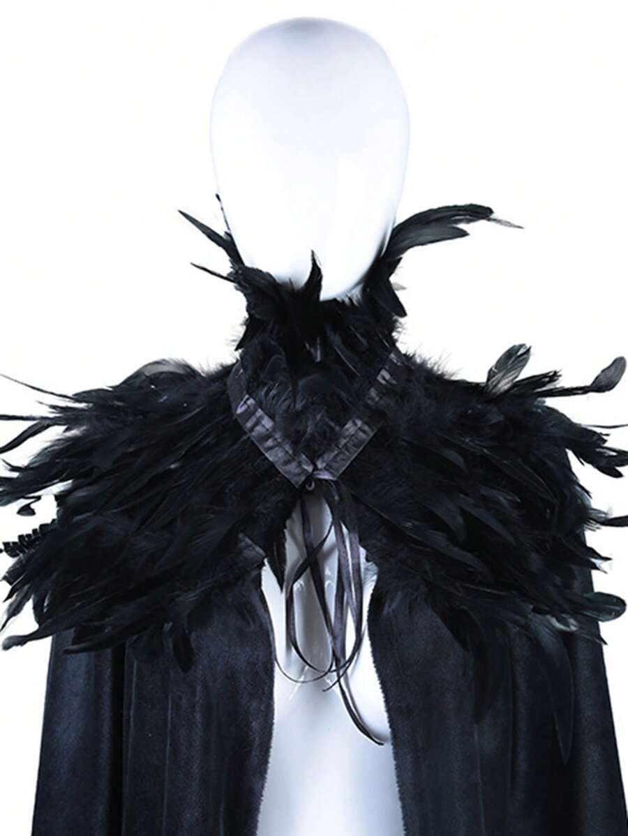 Cape de châle de plumes de carnaval, col de plumes de déguisement ...