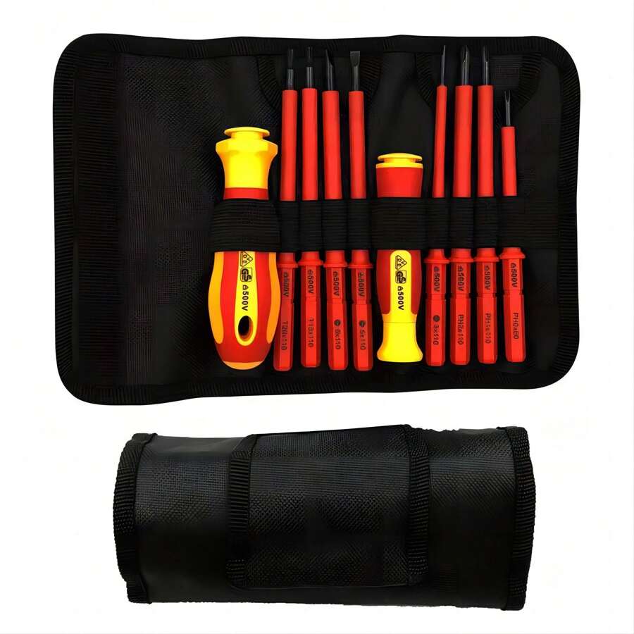10-Piece Insulated Screwdriver Set With Phillips, Cross, And Flathead ...