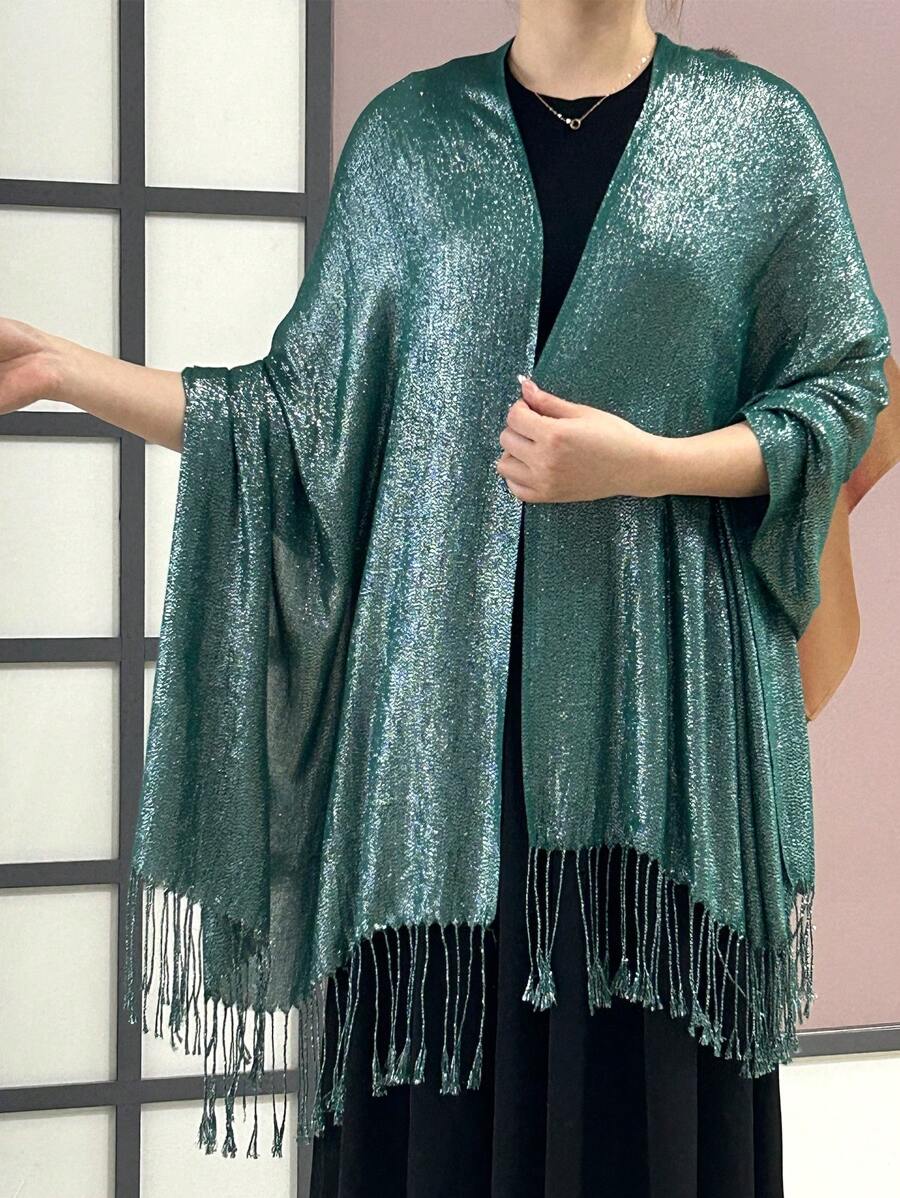 1pc Party Dance Evening Silver Thread Scarf Shawl Elegant | SHEIN USA