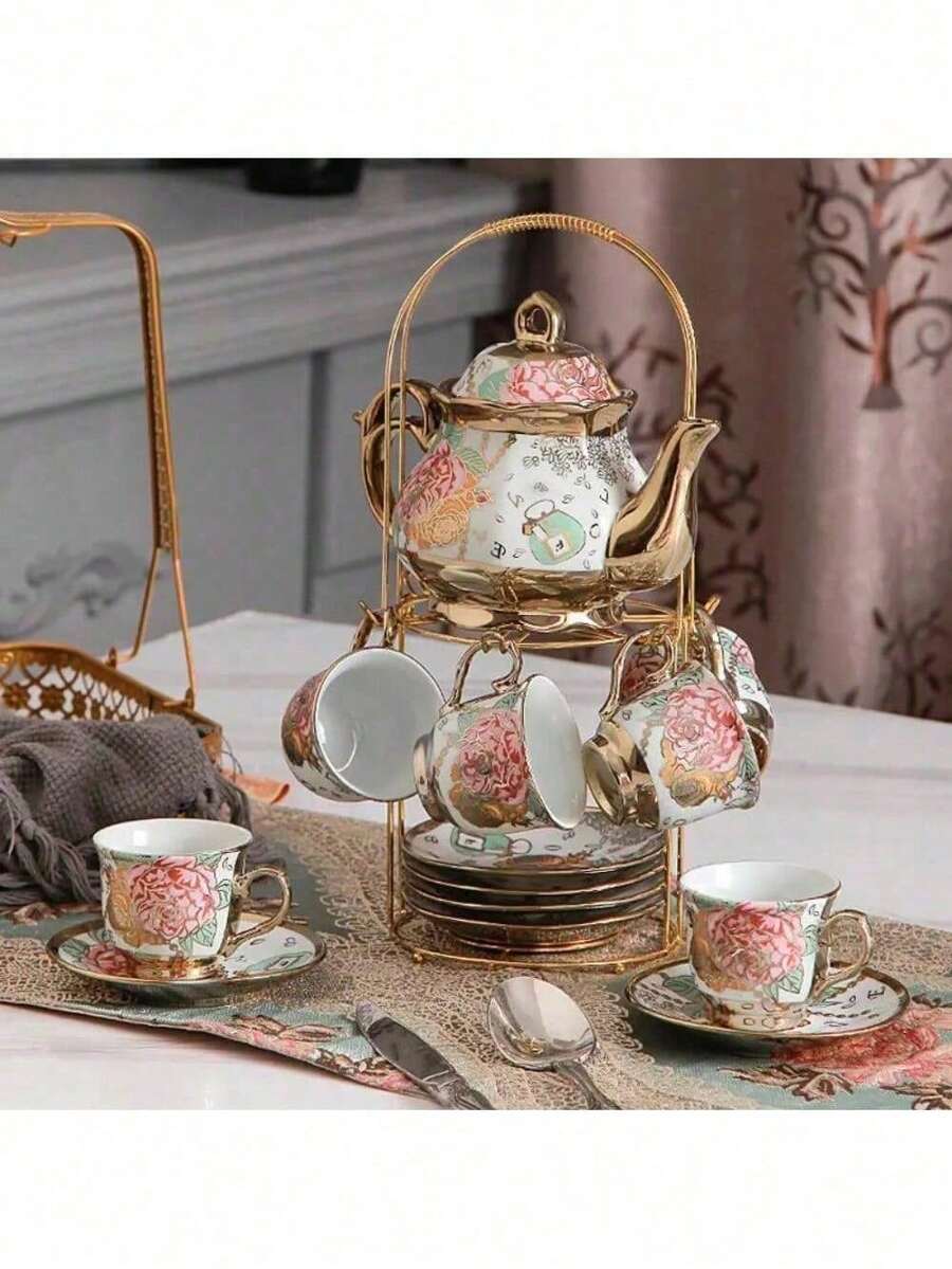 Tea Set Afternoon Tea Coffee Dessert Tableware 15 Pieces | SHEIN USA