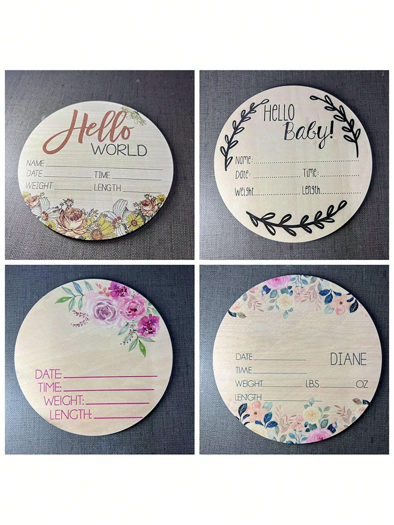 1 pieza Letrero de madera personalizado para conmemorar el nacimiento ...
