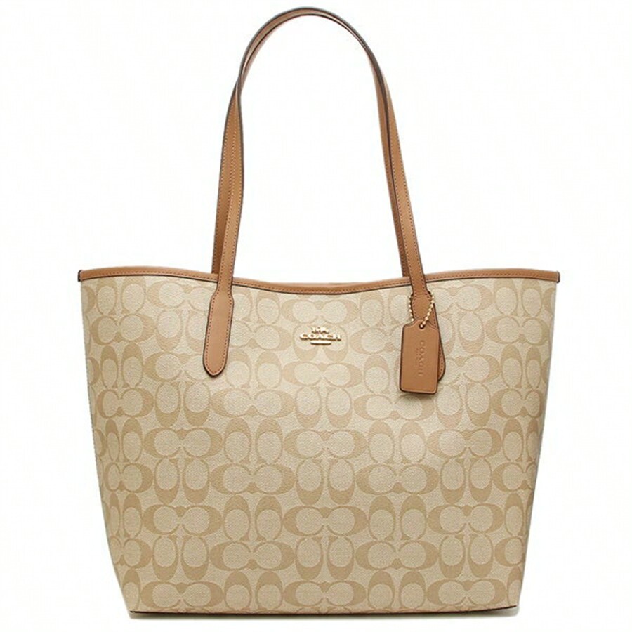 Coach Sac fourre-tout Coach Signature Town pour femme Beige marron ...
