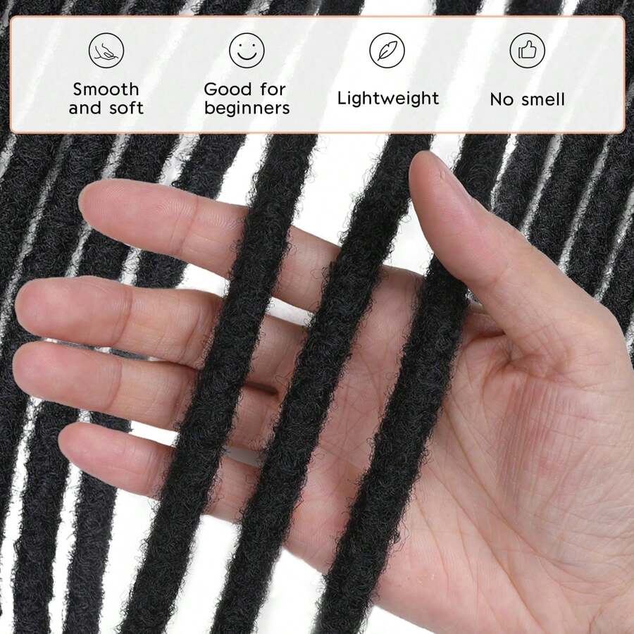 Pre-Looped Dreadlock Extensions For And Men Natural Black Synthetic ...