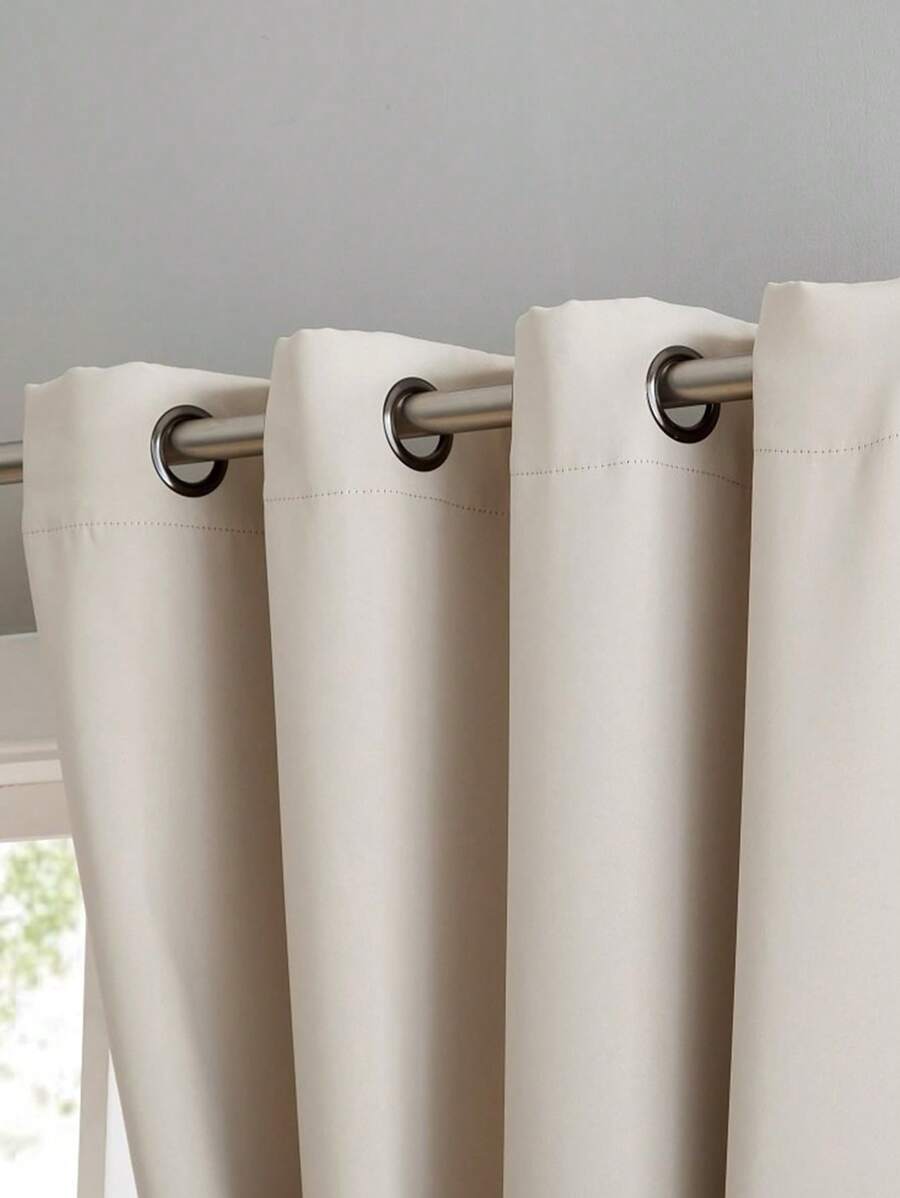 2pcs Plain Thermal Insulating Window Curtains, Simple Design | SHEIN USA