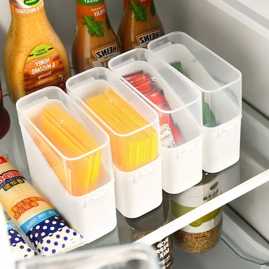 1pc Refrigerator Cheese Storage Box, Transparent Plastic Cheese Slice ...