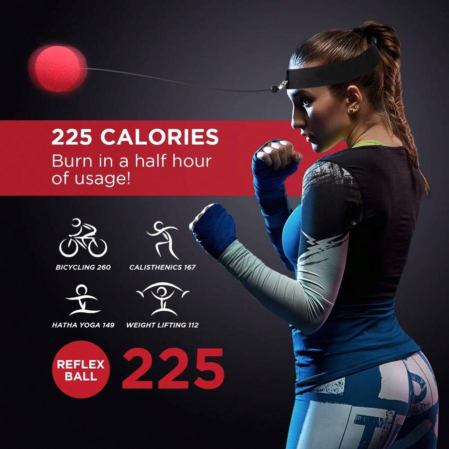 WOSWEIR Head-Mounted Boxing Reflex Ball Stress Relief Ball Magic Speed ...