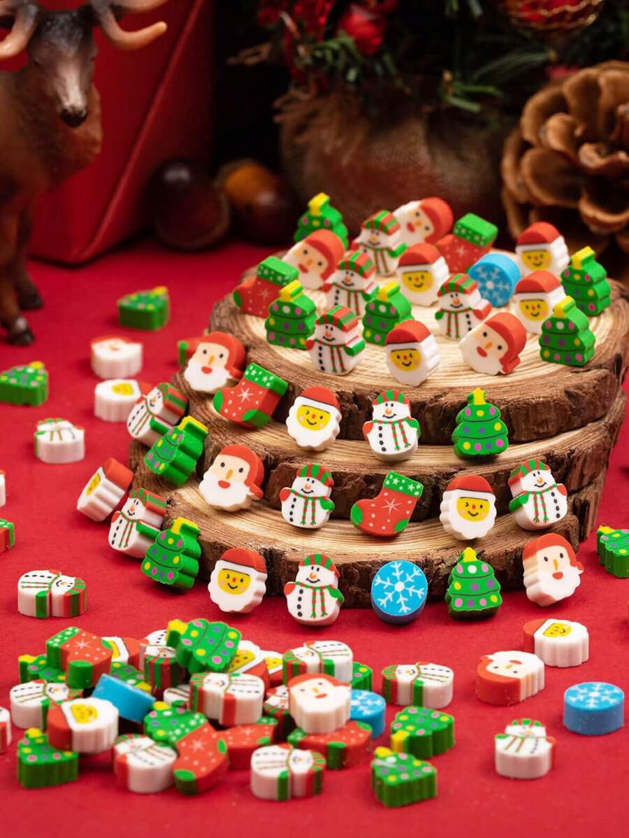 Christmas Mini Erasers, Cute Small Animal Erasers Bulk For Desk Pets ...