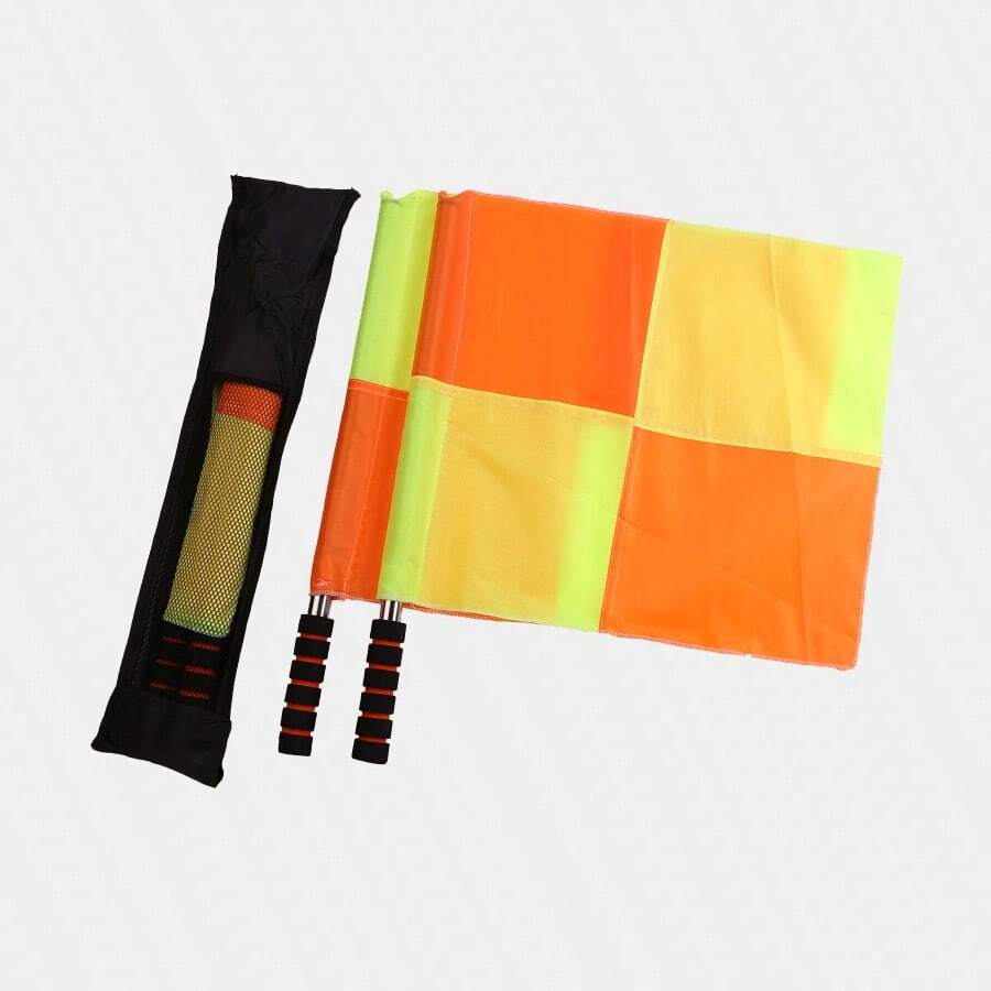 2pcs/Set Large Plaid Boundary Flags & Small Plaid Boundary Flags, Used As Referee Signals Flags ...