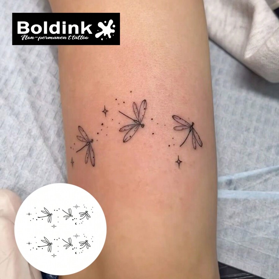 Non-Permanent Tattoo Technology, Dragonfly Inspired Design Tattoo ...