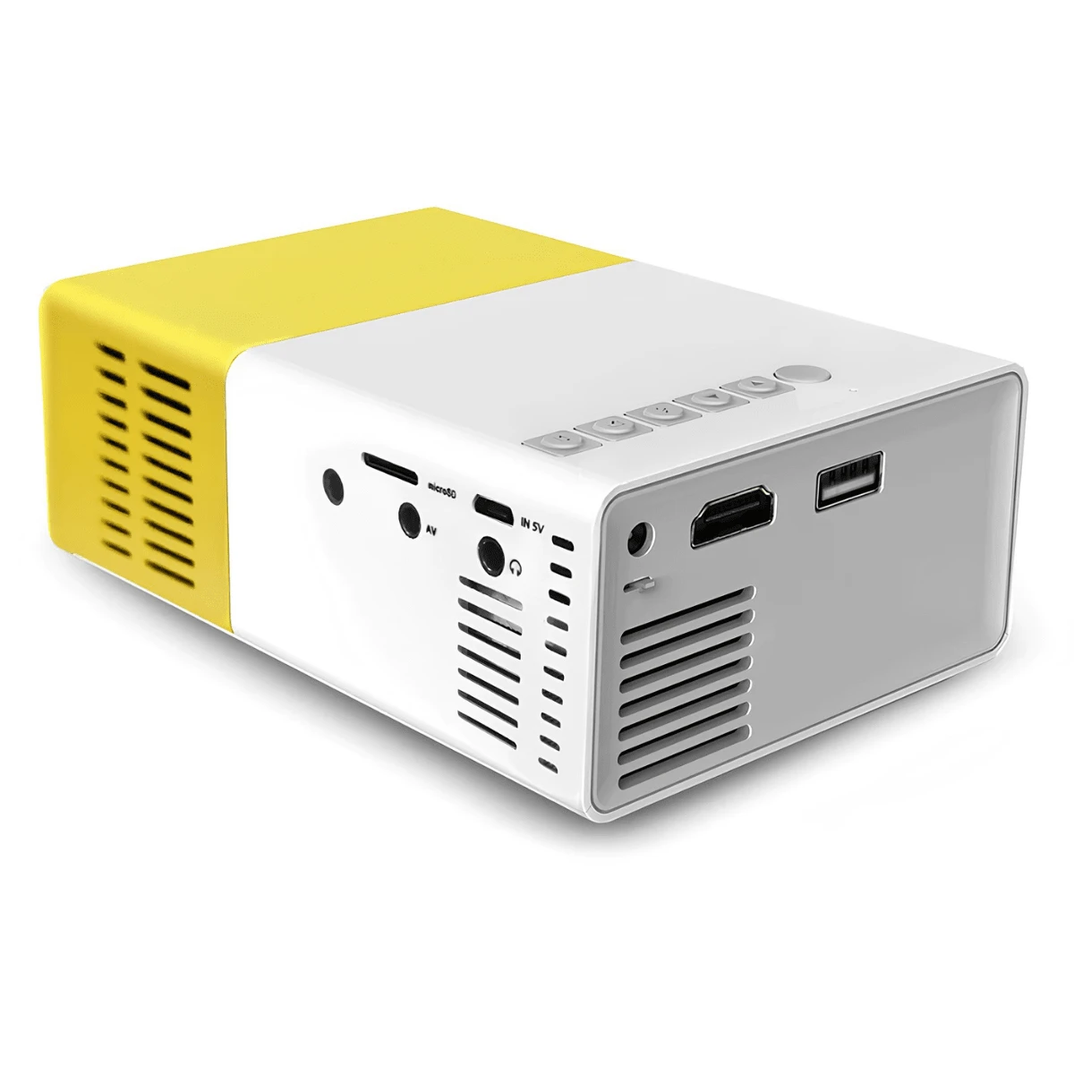 Mini Yellow Projector Portable Full Hd Led 600 Lumens Usb Sd Hdmi ...