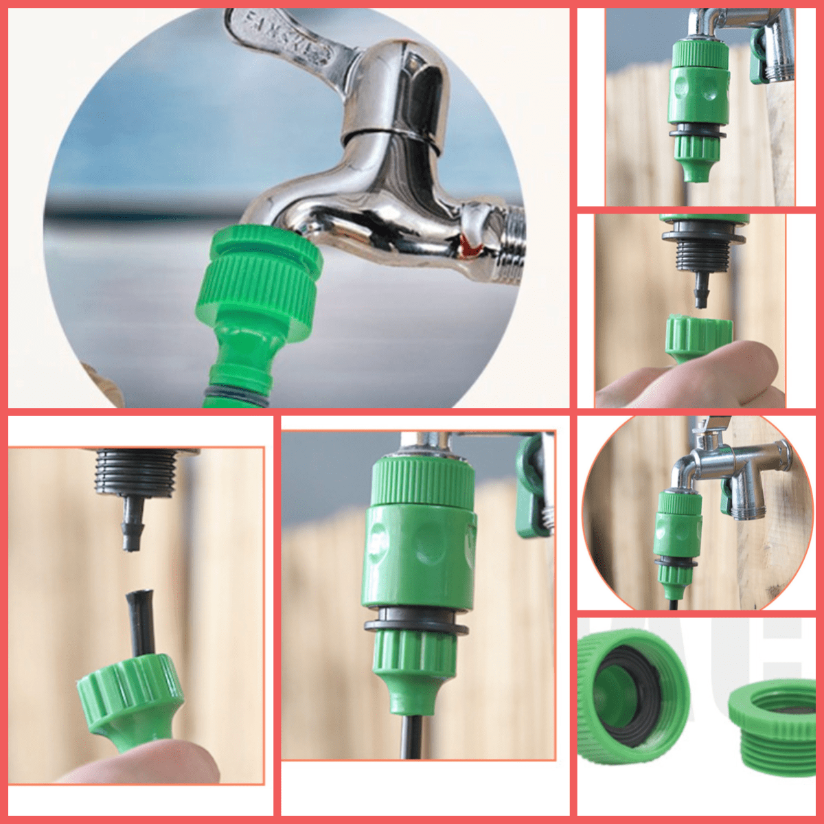 1 Set Of Universal Faucet Adapter Plastic Hose Connector Quick Connect ...
