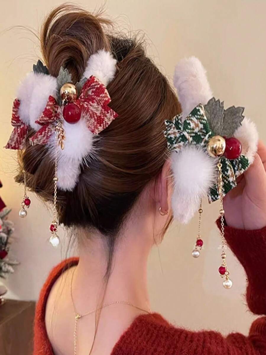 1pc Fluffy Butterfly Hair Clip For Women, Elegant Premium Quality Hair ...
