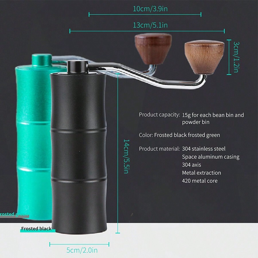 Manual Coffee Grinder, Handcrafted Bamboo Coffee Bean Grinder, Home ...