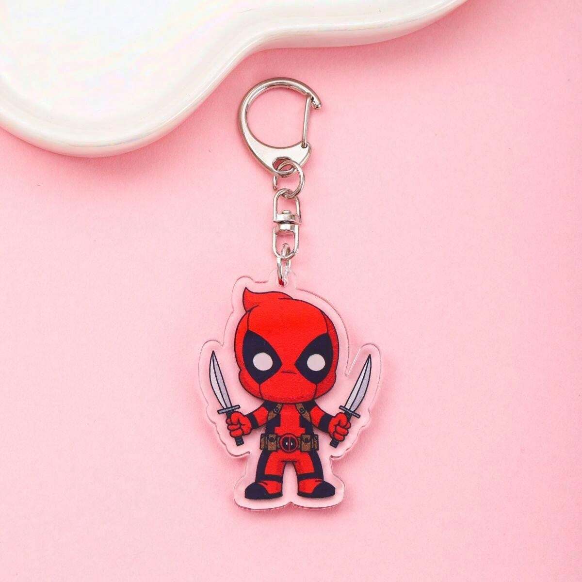 1pc Cartoon Anime Acrylic Keychain Pendant, Wolverine And Deadpool ...