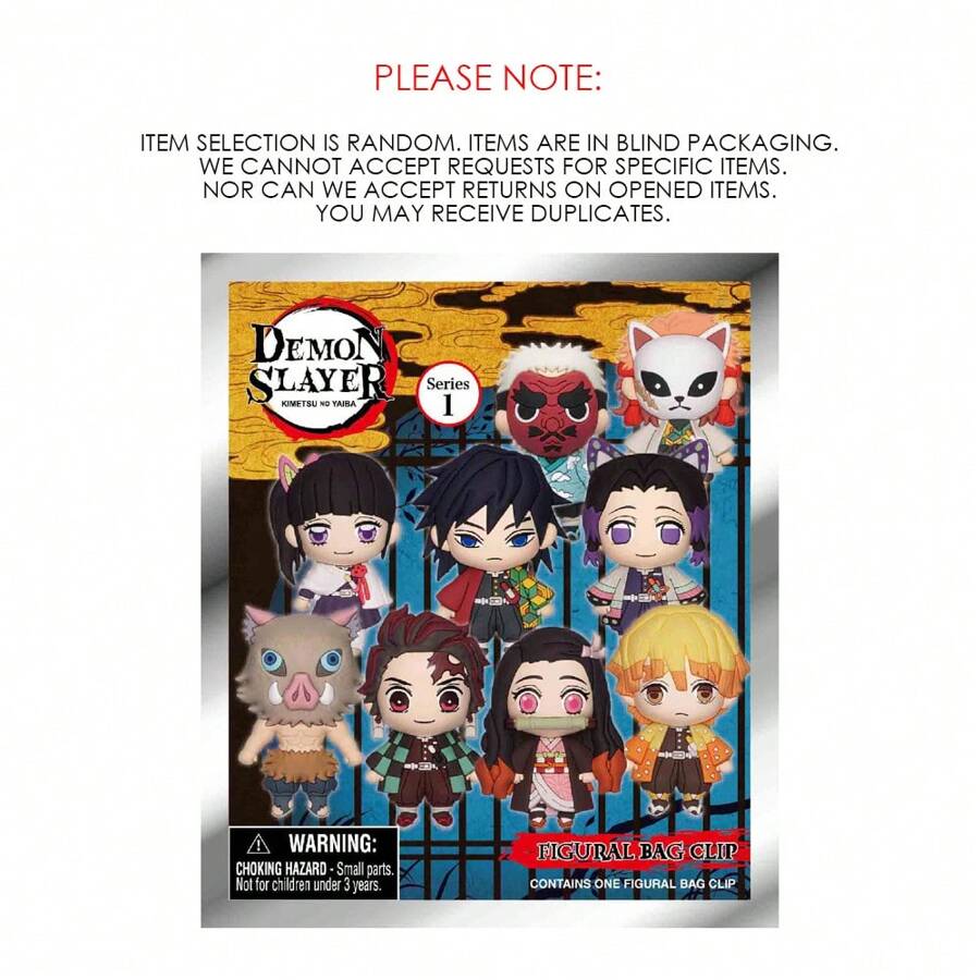 Aniplex 1pc Demon Slayer Blind Box Series 1 Mystery Bulk Bag Clip ...