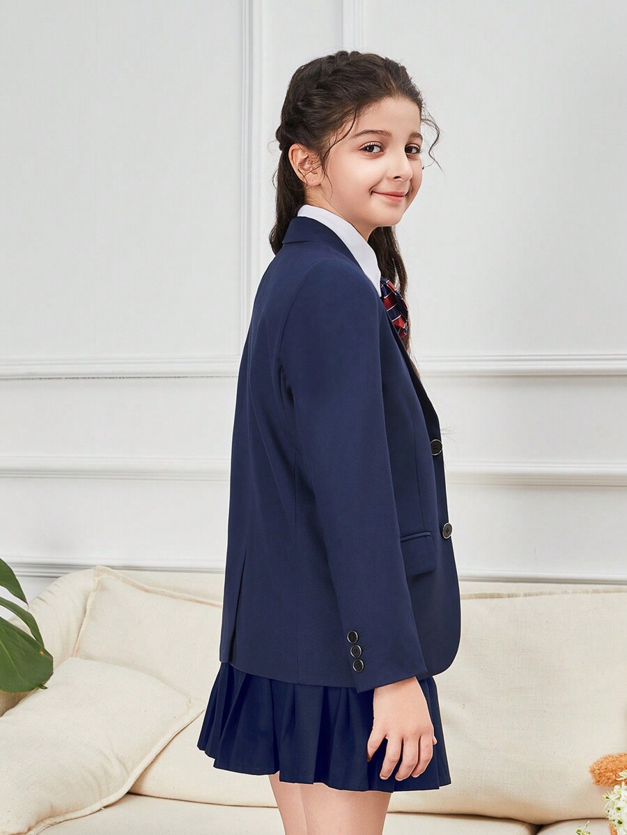 3-Piece Girl Student Uniform Set Including Blazer, Skirt And Tie ...