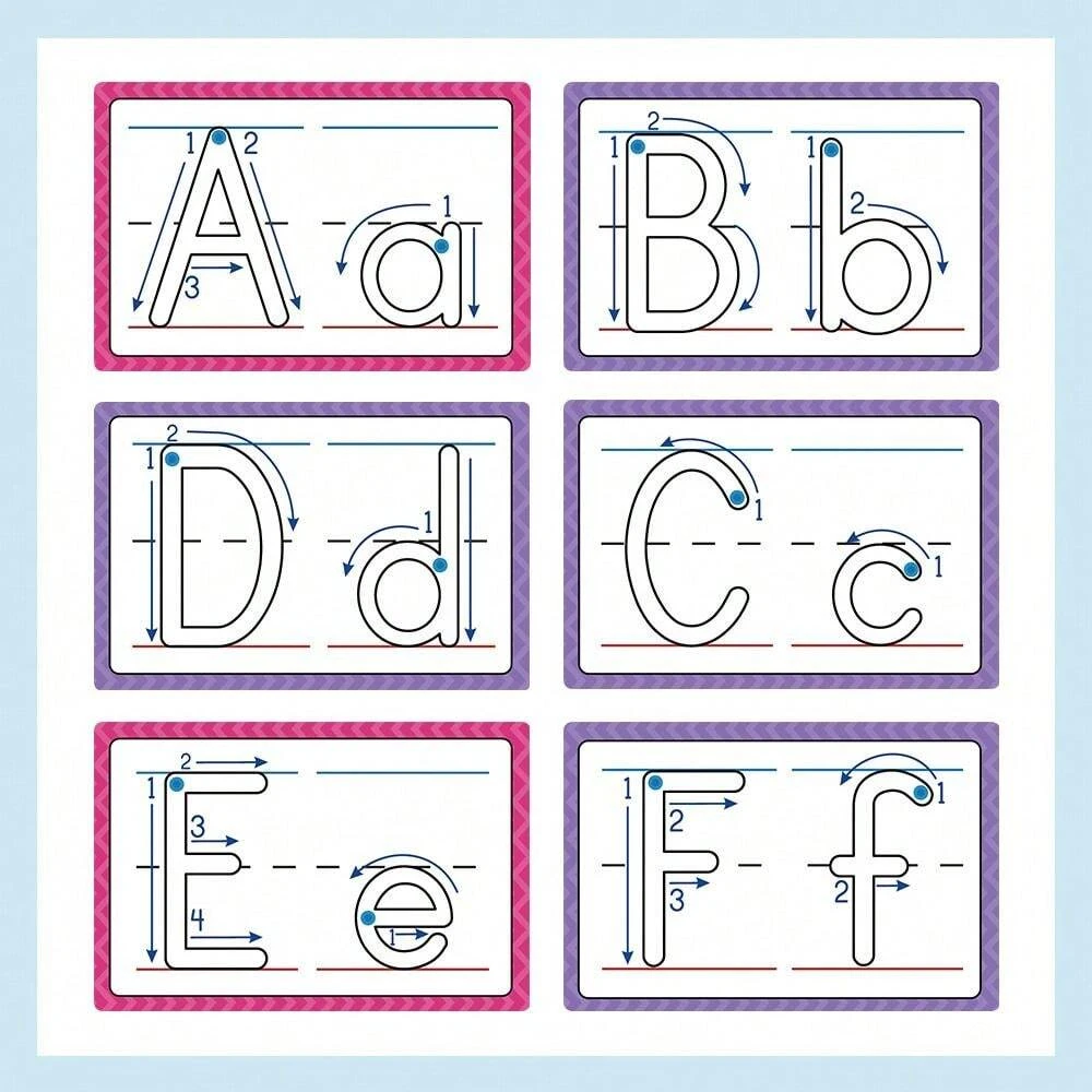 Lachilly Dry Erase Alphabet Flash Cards - Write And Wipe ABC Letter ...
