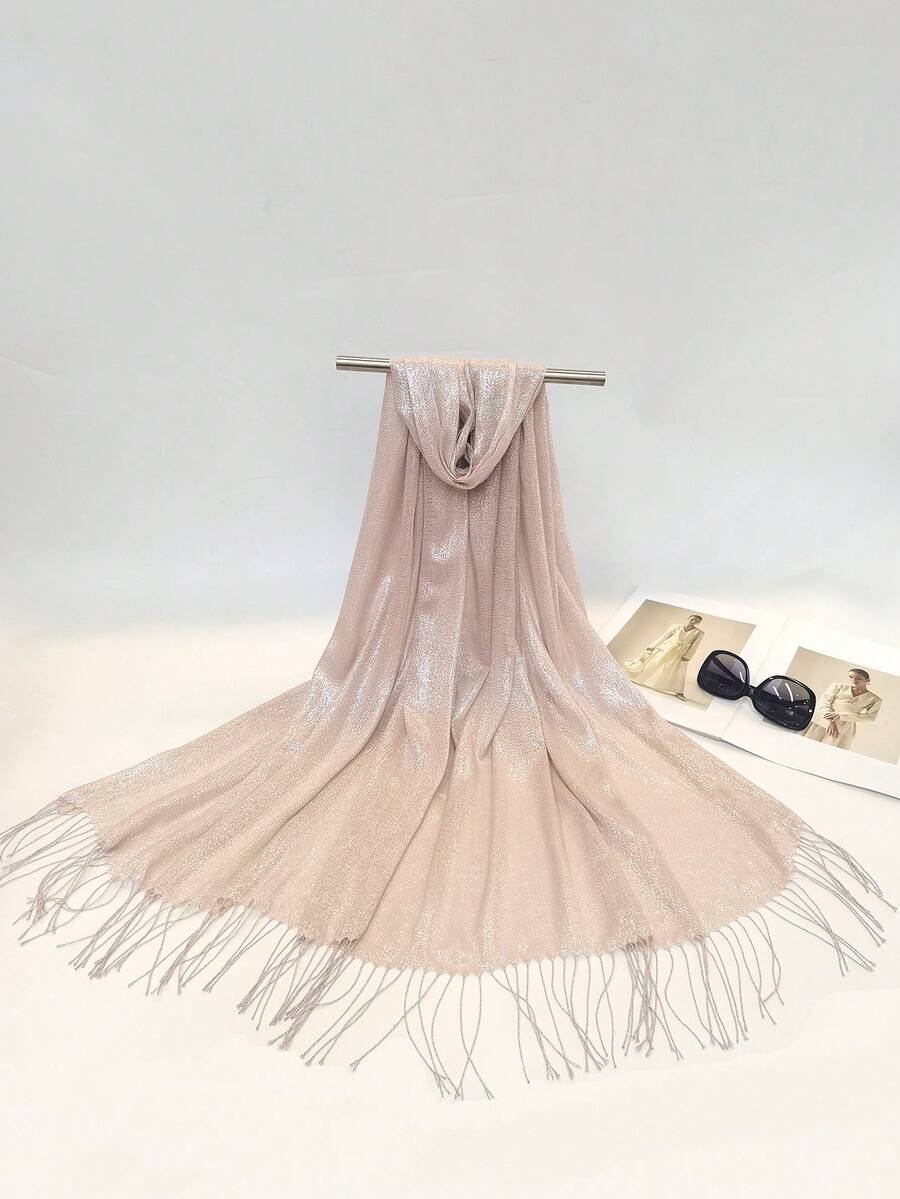 1pc Party Dance Evening Silver Thread Scarf Shawl Elegant | SHEIN USA