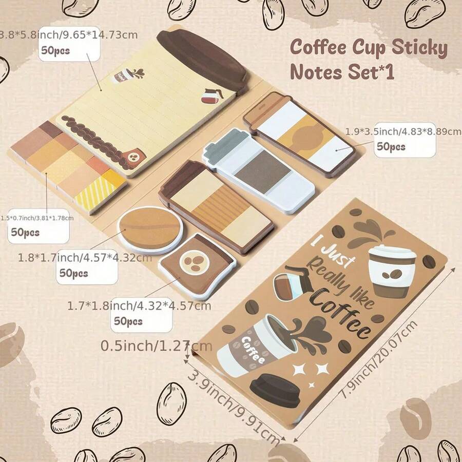 Coffee Series Memo Pad Sticky Note Stickers, DIY Planner Memo Back To ...