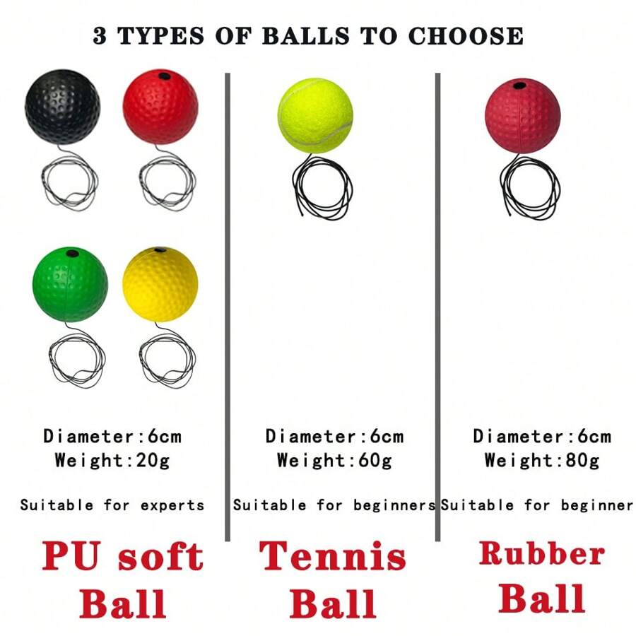 WOSWEIR Head-Mounted Boxing Reflex Ball Stress Relief Ball Magic Speed ...