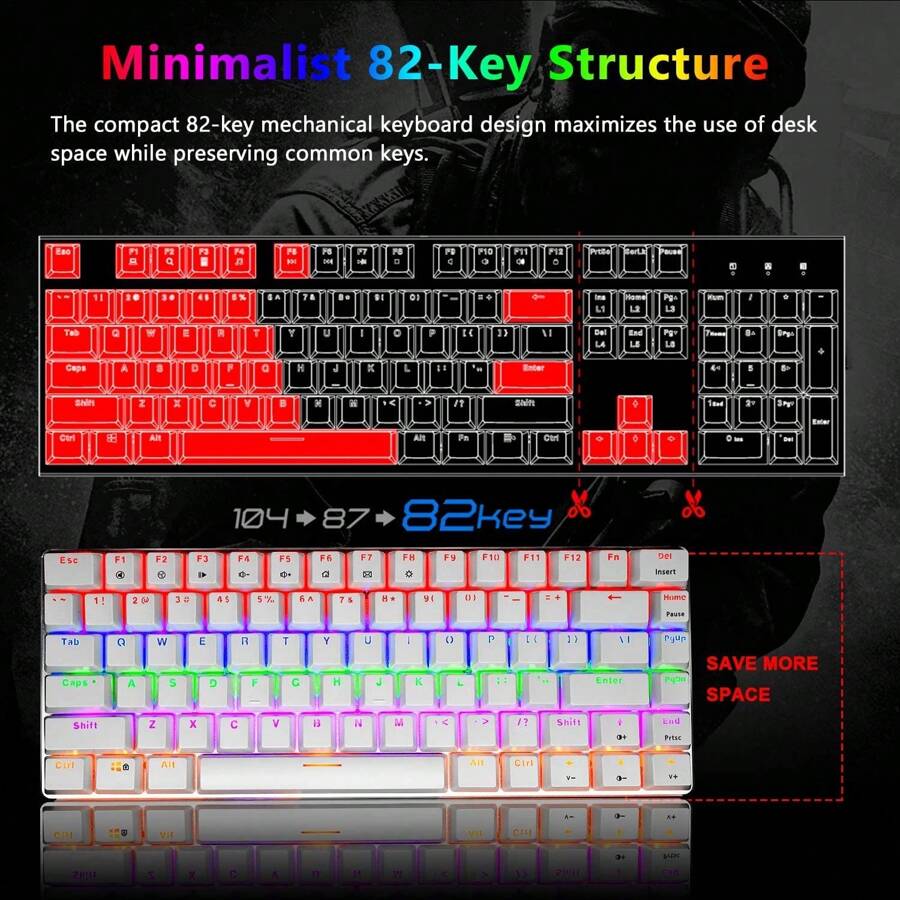 ATTACK SHARK ATTACK SHARK Gaming Mechanical Keyboard Wired Type-C Metal ...