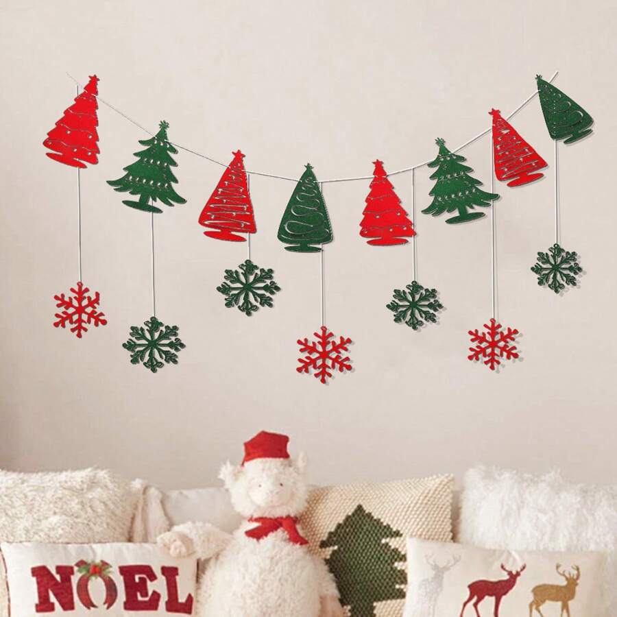 1 set/paquete Decoración colgante de fondo para fiesta de Navidad con ...