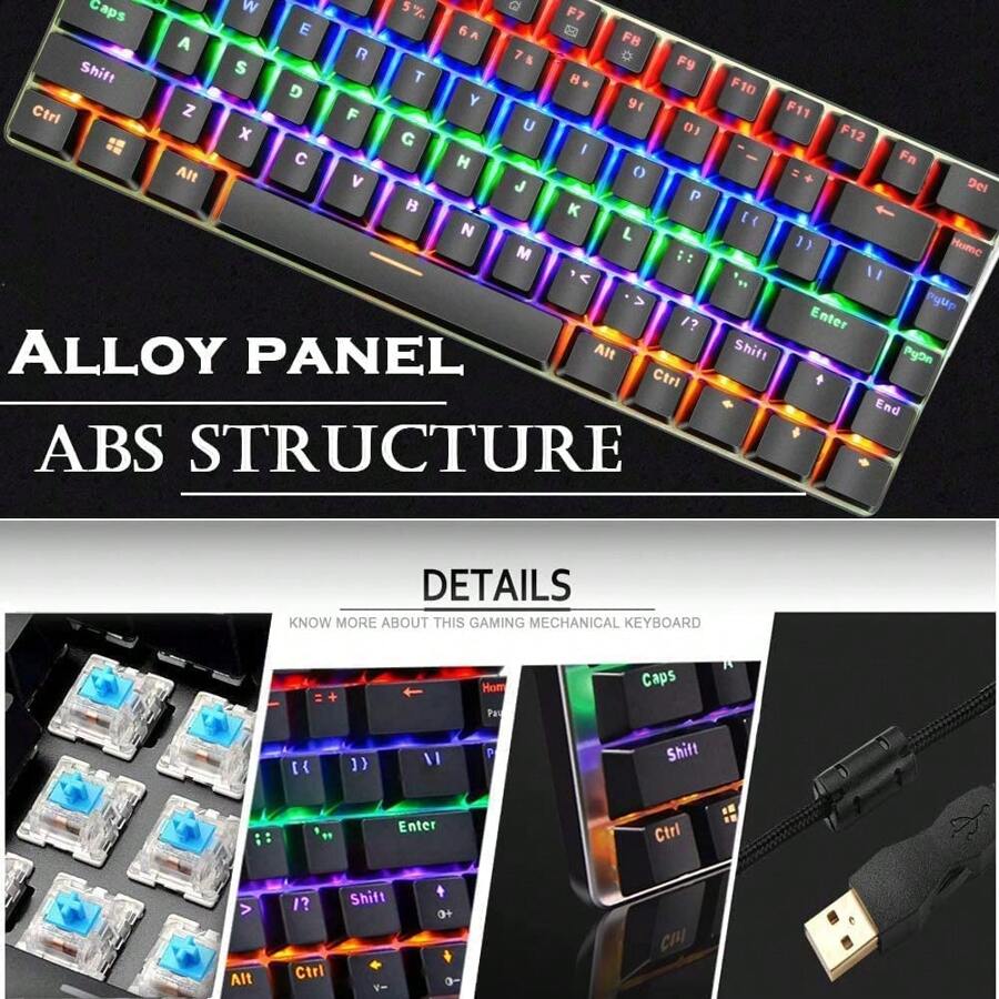 ATTACK SHARK ATTACK SHARK Gaming Mechanical Keyboard Wired Type-C Metal ...